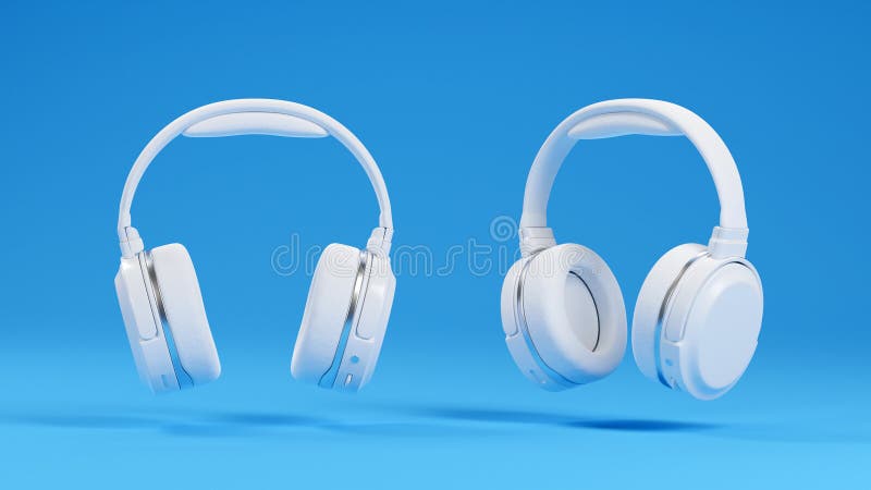 Set of Wireless Headset from Different Angles, 3d Render Stock ...