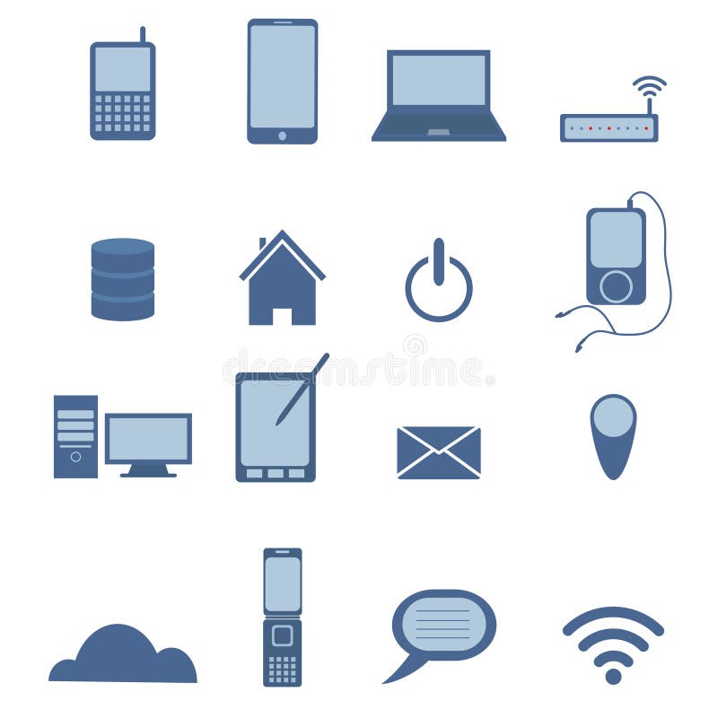 Wireless Communications Icon,blue Series Stock Vector - Illustration of ...