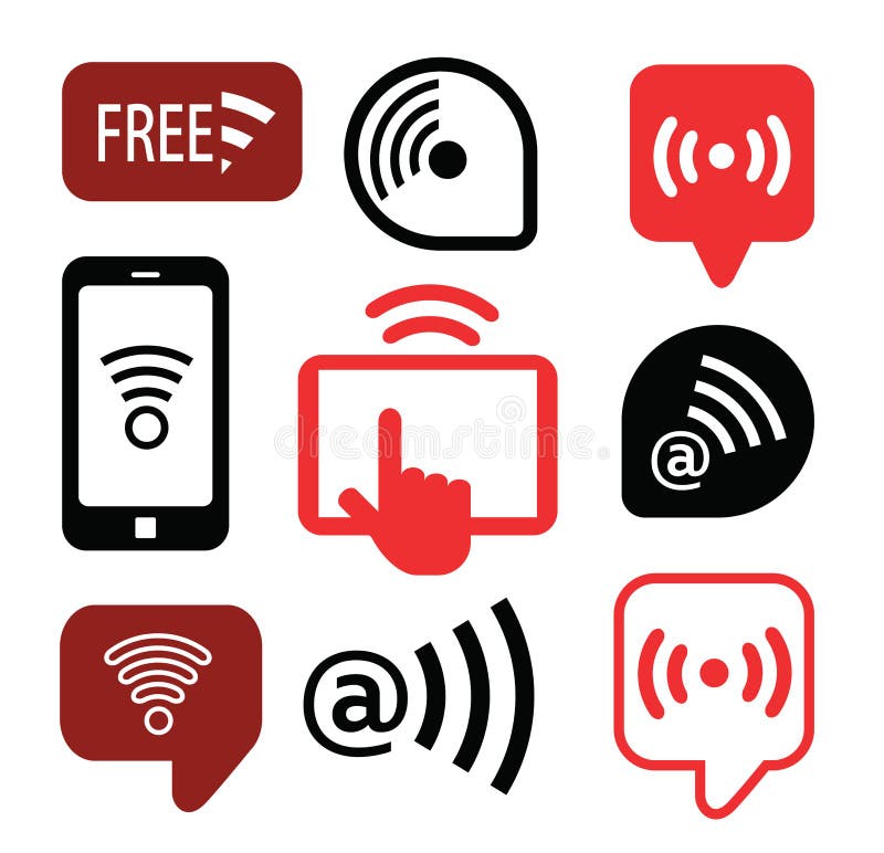 Set of Wireless Icons, Vector Illustration Stock Vector - Illustration ...