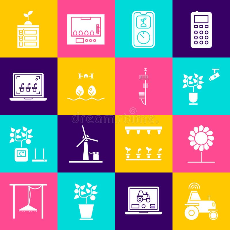 Set Wireless Tractor on Smart Farm, Flower, Smart Farming Technology ...