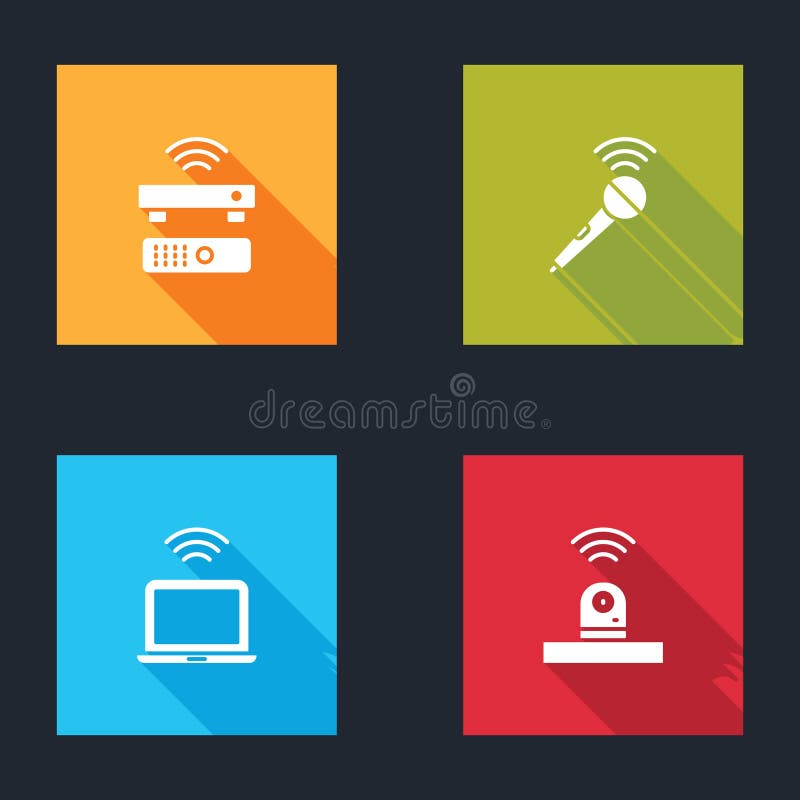 Set Wireless TV Box Receiver, Microphone, Laptop and Smart Security ...