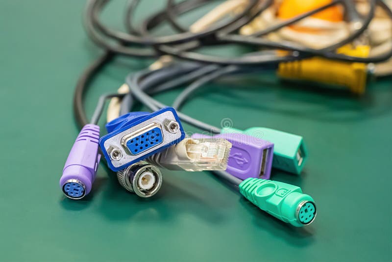 Set of Wires for Computer Peripherals To Connect the Monitor, Mouse ...