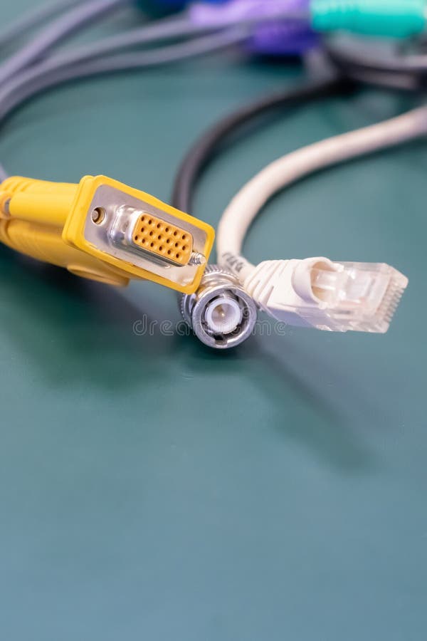Set of Wires for Connecting Internet TV Hdmi, Coaxial Cable Stock Photo ...