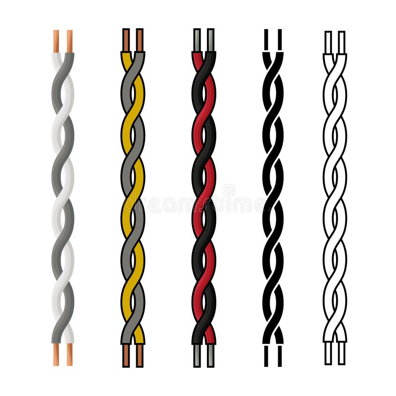 A Set of Wires. Twisted Wires of Electrical Wiring. a Wire for ...