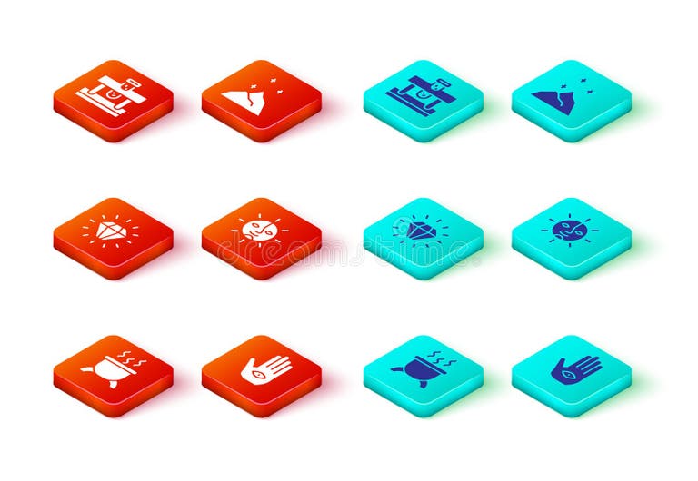 Set Witch Cauldron, Hamsa Hand, Diamond, Sun, Magic Powder and Bottle ...