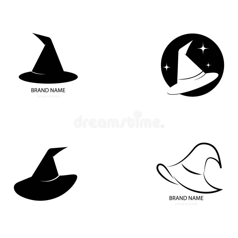 Set of Witch Hat Icon Logo Vector Stock Illustration - Illustration of mystery, imagination ...
