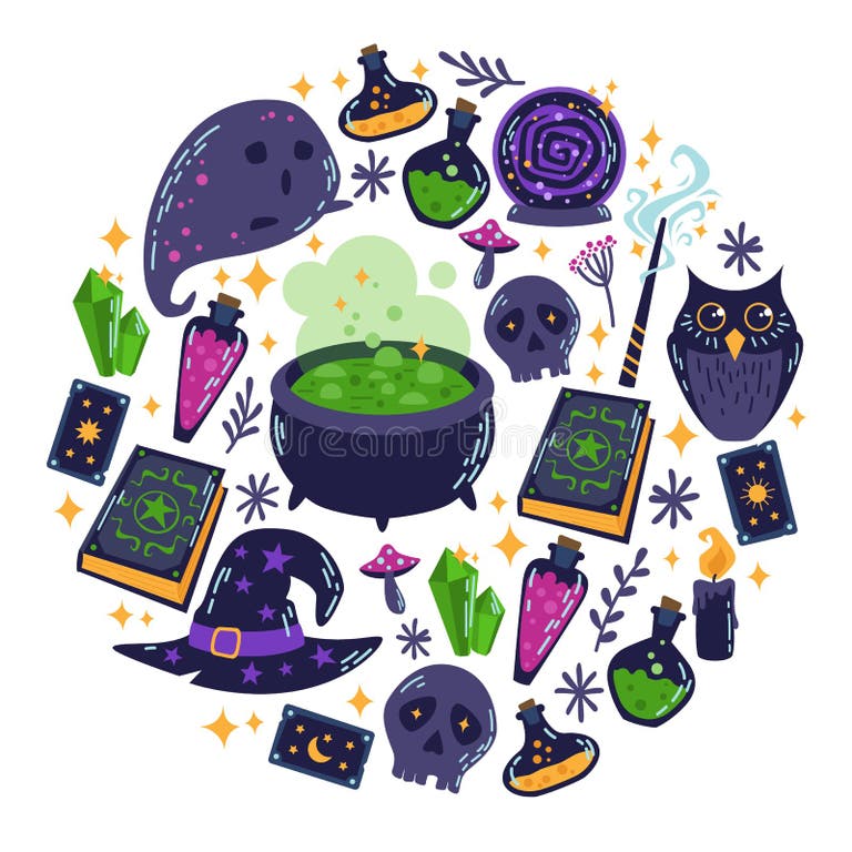 Witch Book Logo Stock Illustrations – 983 Witch Book Logo Stock ...