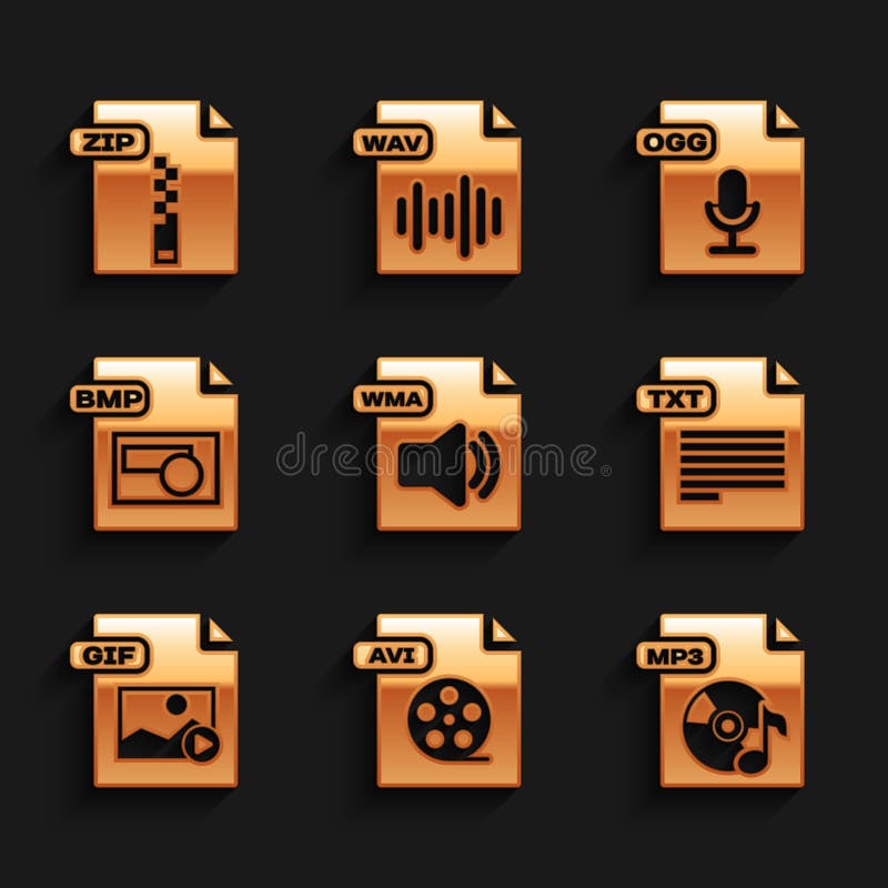 Set WMA File Document, AVI, MP3, TXT, GIF, BMP, OGG and ZIP Icon ... Set WMA File Document, AVI, MP3, TXT, GIF, BMP, OGG and ZIP Icon ...