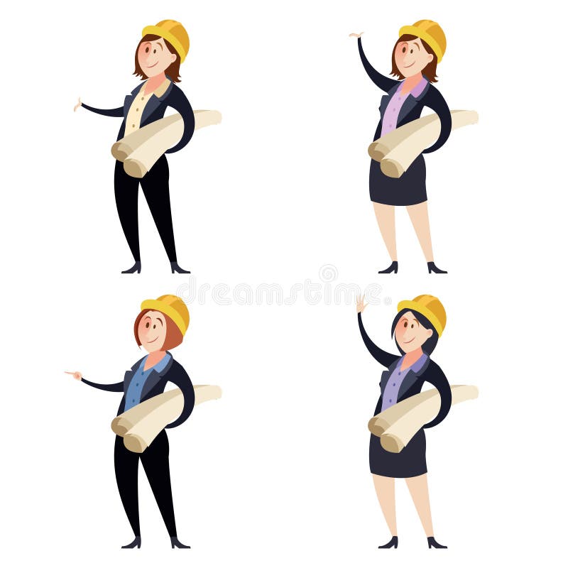 Set of women engineers stock vector. Illustration of flat - 66404303