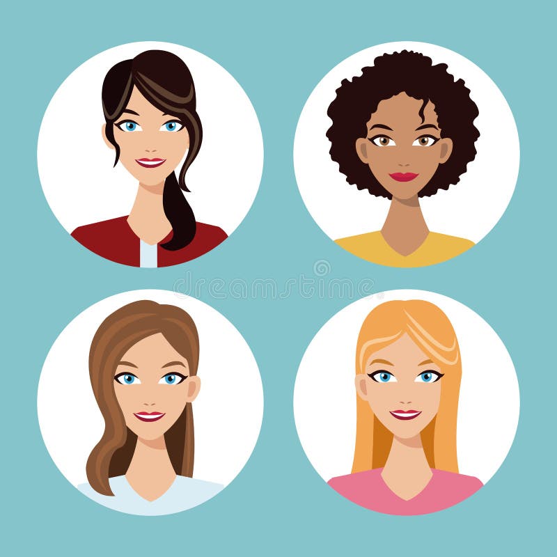Set Women Friends Community Stock Vector - Illustration of concept ...