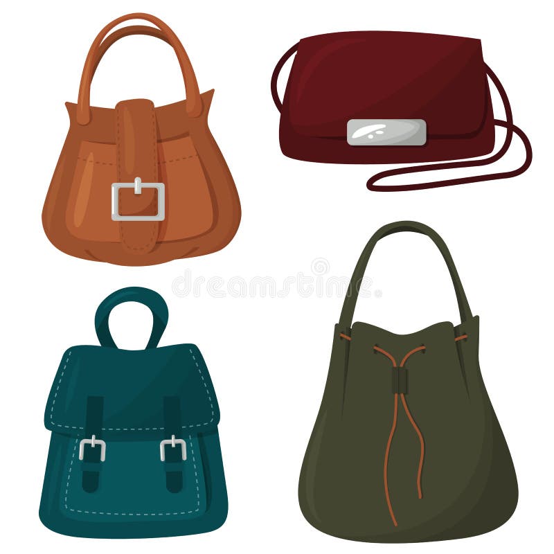 Set of Women`s Handbags. Women`s Bag Stock Vector - Illustration of ...