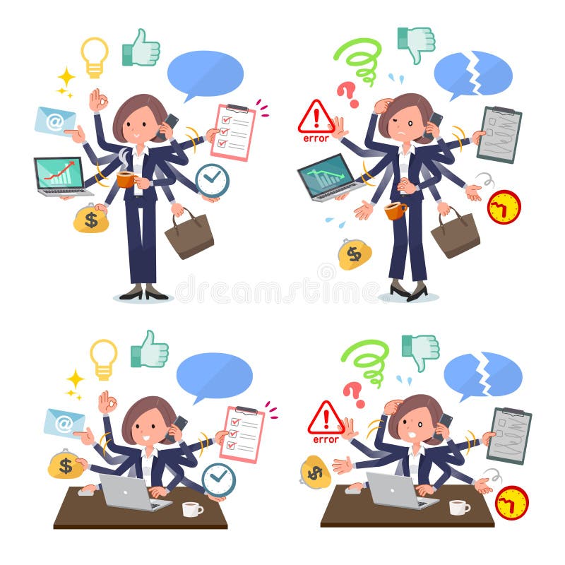 Black Women Multitasking Office Stock Illustrations – 23 Black Women ...