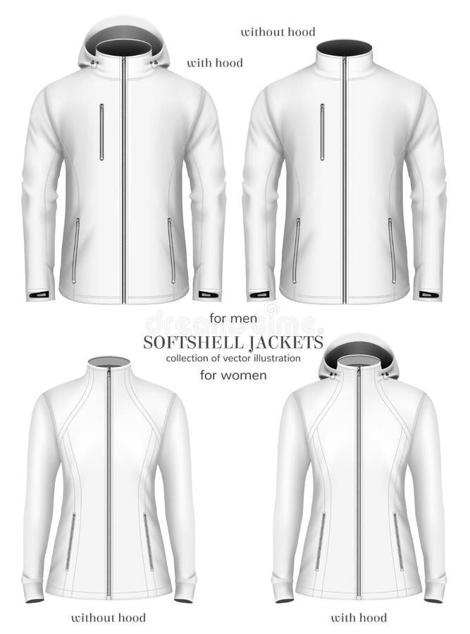 Set of Womens and Mens Softshell Jackets Stock Vector - Illustration of ...