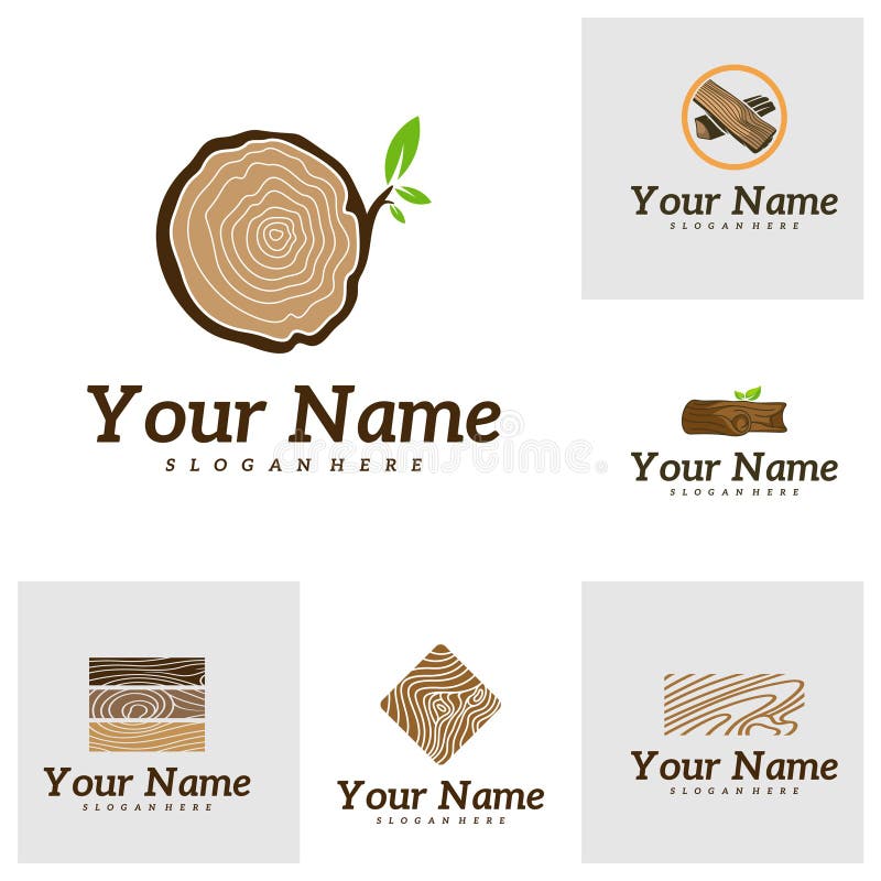 Set of Wood Logo Design Template. Creative Wood Logo Vector ...