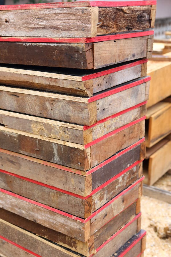 Set of Wood Pine Timber for Construction Building Stock Photo - Image ...