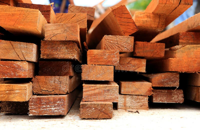 Set of Wood Pine Timber for Construction Building Stock Image - Image ...