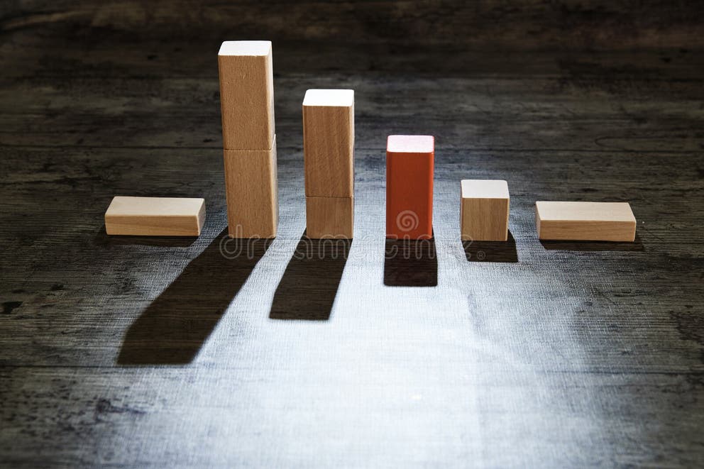 Set of Wooden Blocks in the Form of a Weakening Graph with a Red Block ...
