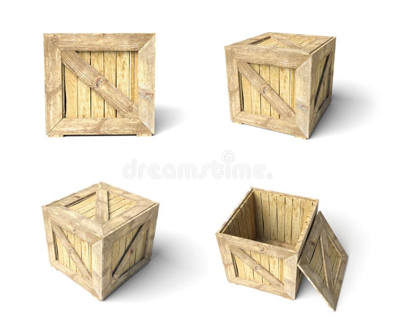 Set wooden box stock illustration. Illustration of wooden - 19002579