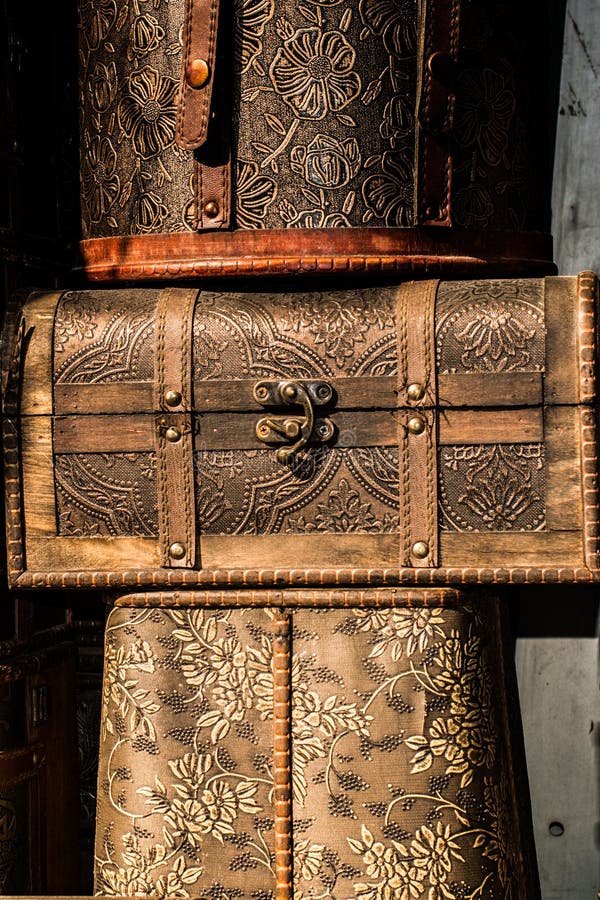 Set of Wooden Boxes of Brown Color Stock Photo - Image of boxes ...