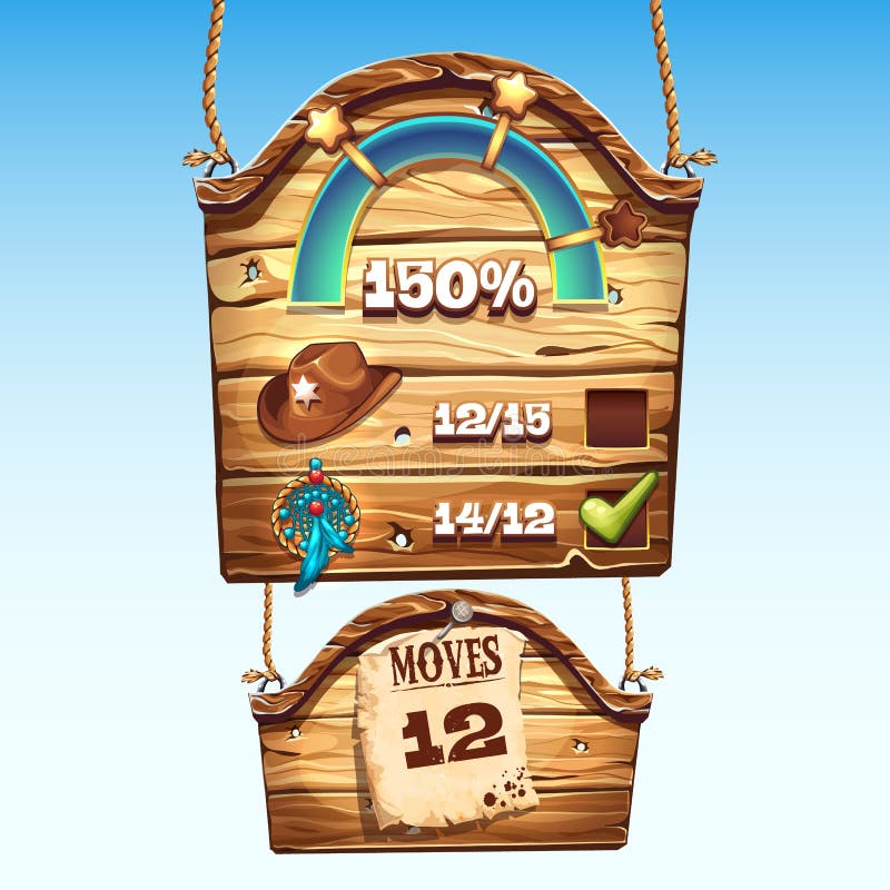 Wooden Game User Interface Window Shop Stock Vector - Illustration of ... Wooden Game User Interface Window Shop Stock Vector - Illustration of ...