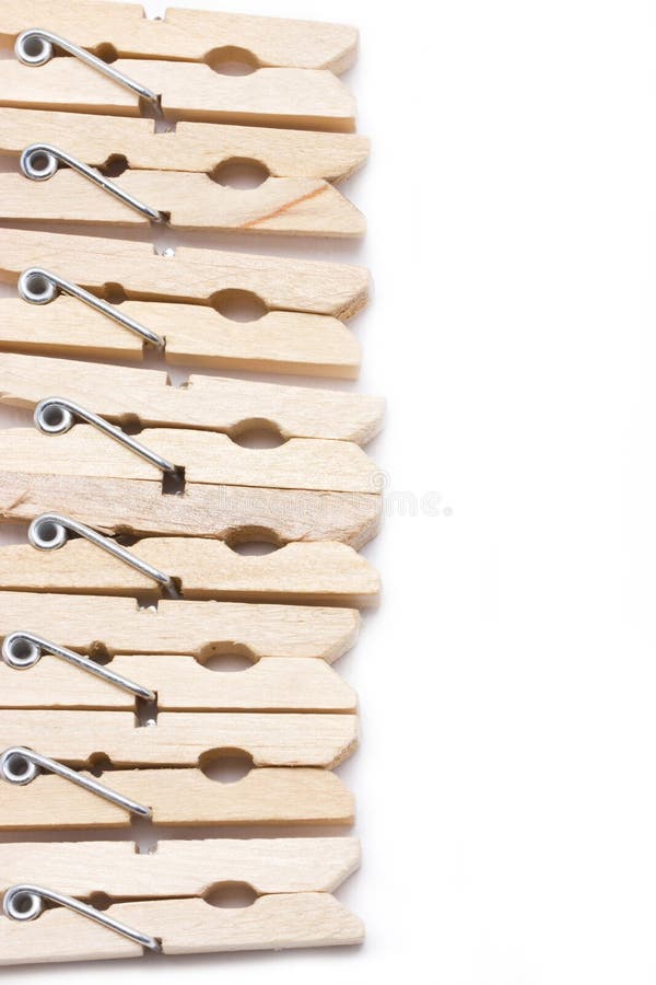 Set of Wooden Clothes Pins. Stock Photo - Image of clamp, isolated ...