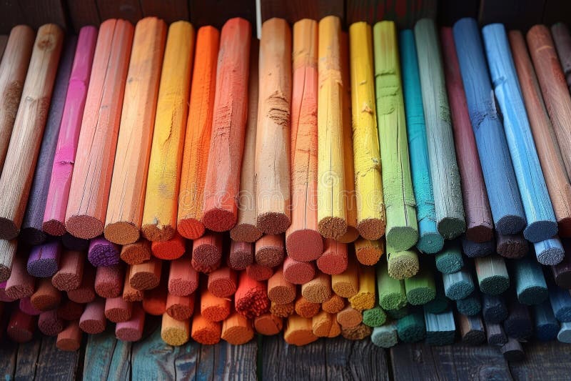 A Set of Wooden Colorful Sticks Stock Photo - Image of element, colored ...