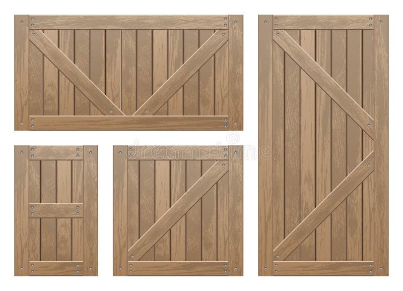 Set of Wooden Crates Vector Design Isolated on White Stock Vector ...