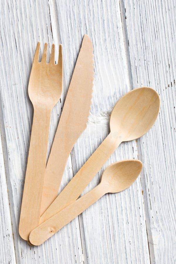 Set of wooden cutlery stock image. Image of instrument - 33520117