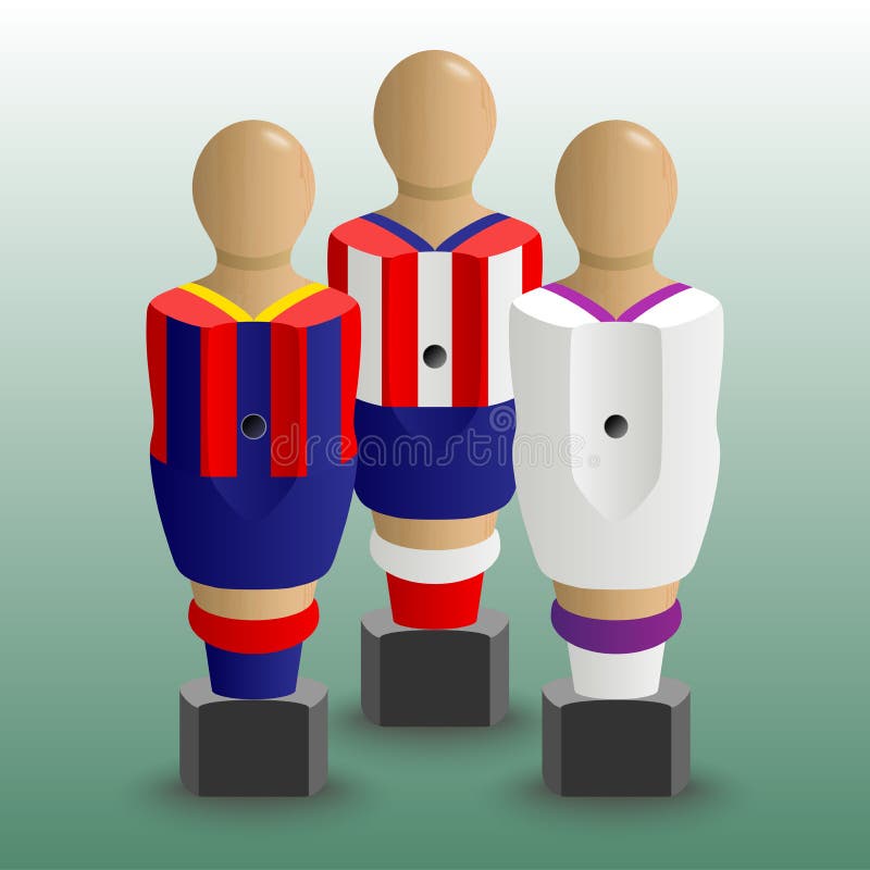 Set of Wooden Foosball Players Stock Vector - Illustration of vector ...