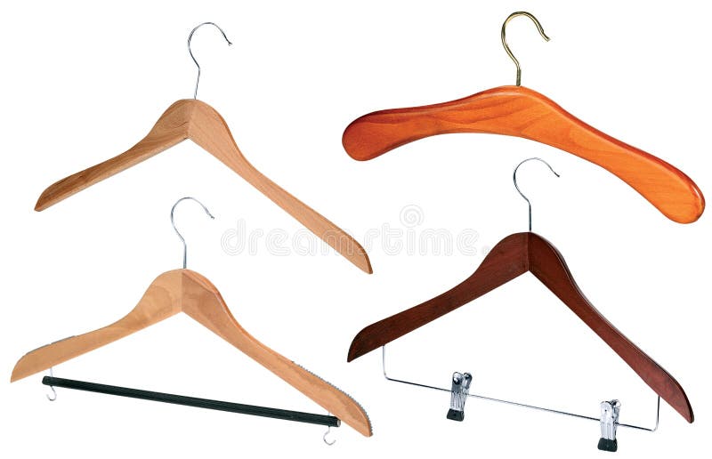Set of wooden hangers stock photo. Image of coat, hanger - 12215934