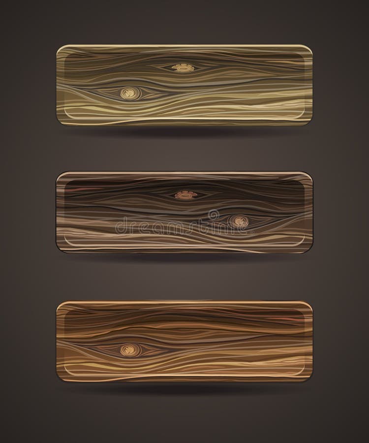 Set of wood web buttons stock vector. Illustration of button - 11347000