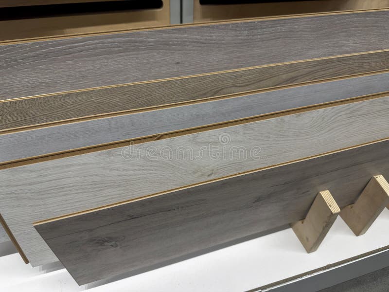 Set Wooden Laminate Sheets Hanging on Store, Texture for Flooring and ...