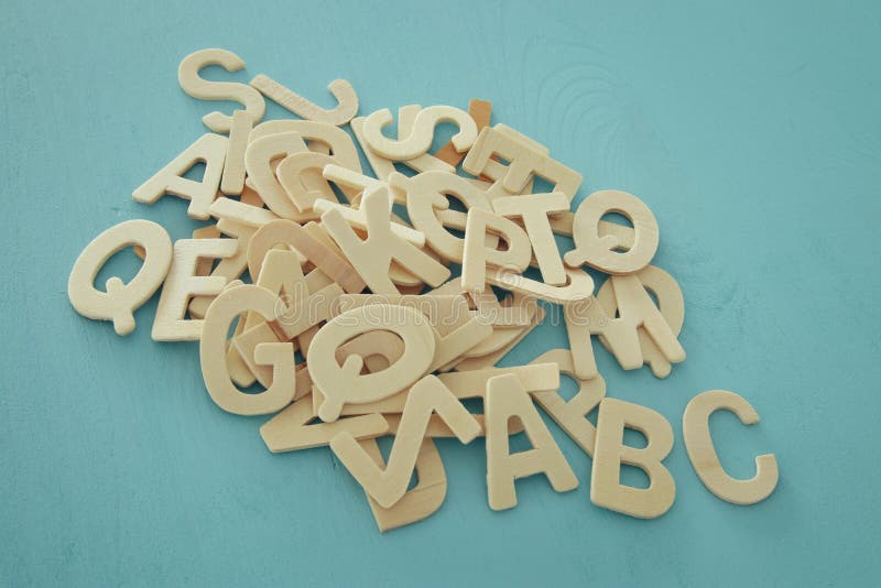 Set of a Wooden Letters of the English Alphabet Stock Image - Image of ...