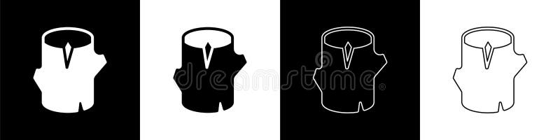 Set Wooden Log Icon Isolated on Black and White Background. Stack of ...