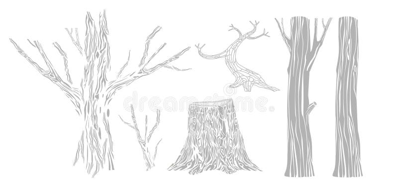 Set of Wooden Pillars Columns Tree Trunk Stock Vector - Illustration of ...