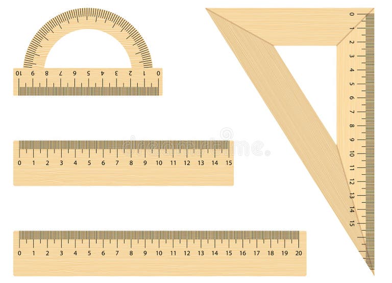 Set of Wooden Ruler Instruments Stock Vector - Illustration of ...