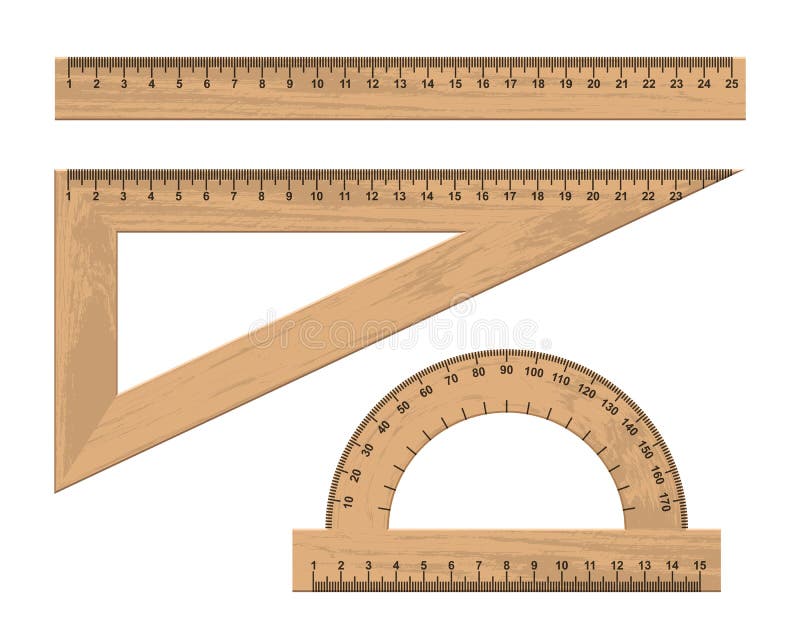 Set of Wooden Ruler Instruments Vector Illustration Stock Vector ...