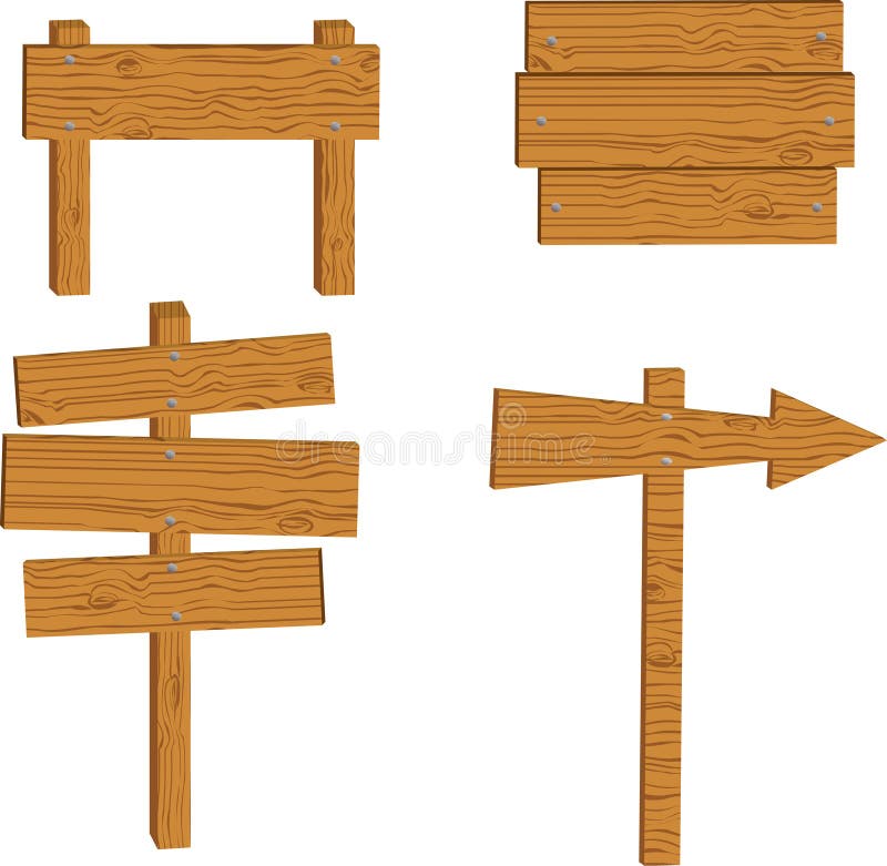 Set of wooden sign stock vector. Illustration of path - 46748649