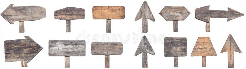 A Set of Wooden Signposts with Arrows Pointing in Different Directions ...