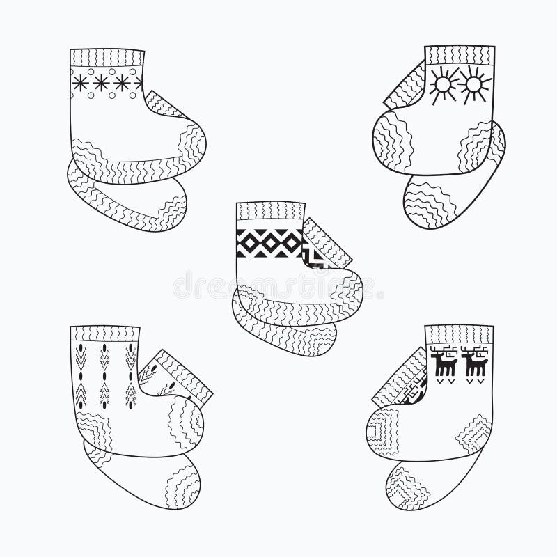 Set of wool socks stock vector. Illustration of ornate - 62300035