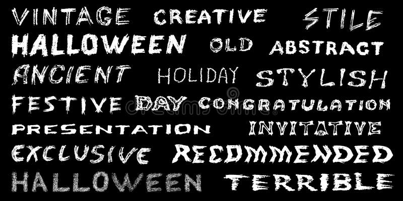 Set of Words. Font in an Unusual Style. a Set of Words with Creative ...