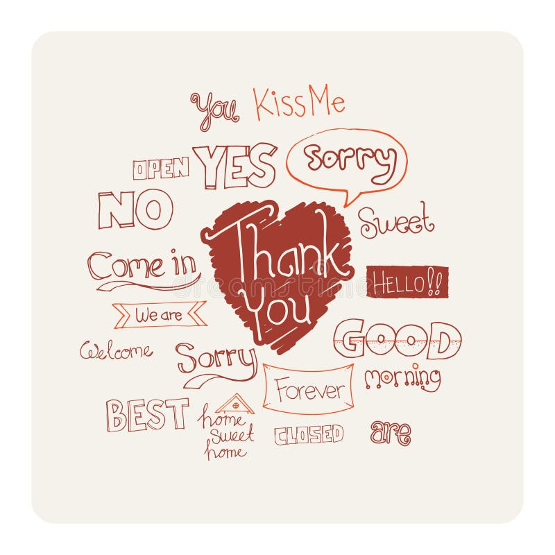 Set of Words. Vector Illustration Decorative Design Stock Vector ...