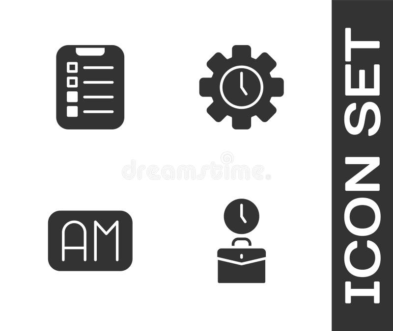 Set Work Time, To Do List Planning, Morning and Time Management Icon ...