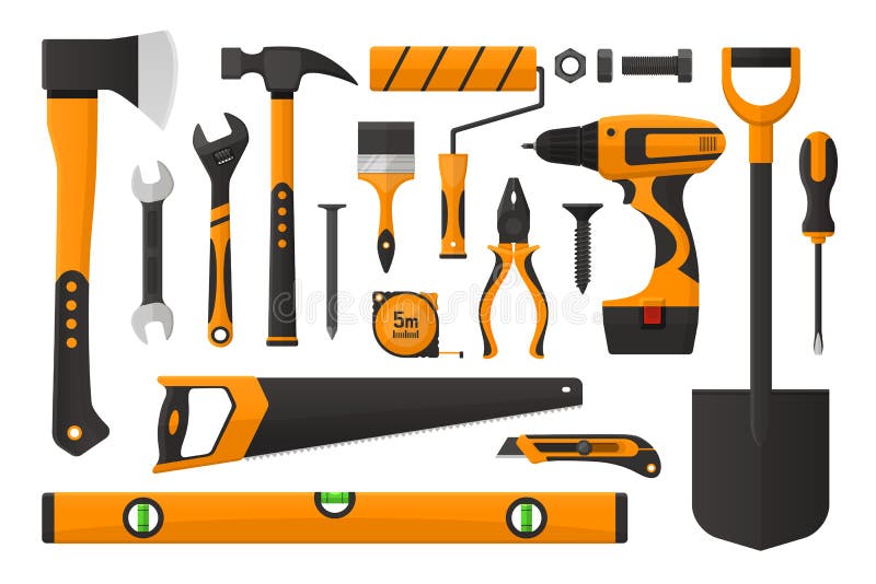 Set of work tools stock vector. Illustration of design - 80248387