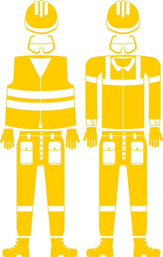 Set of Work Wear Monochrome Stock Vector - Illustration of resistance ...