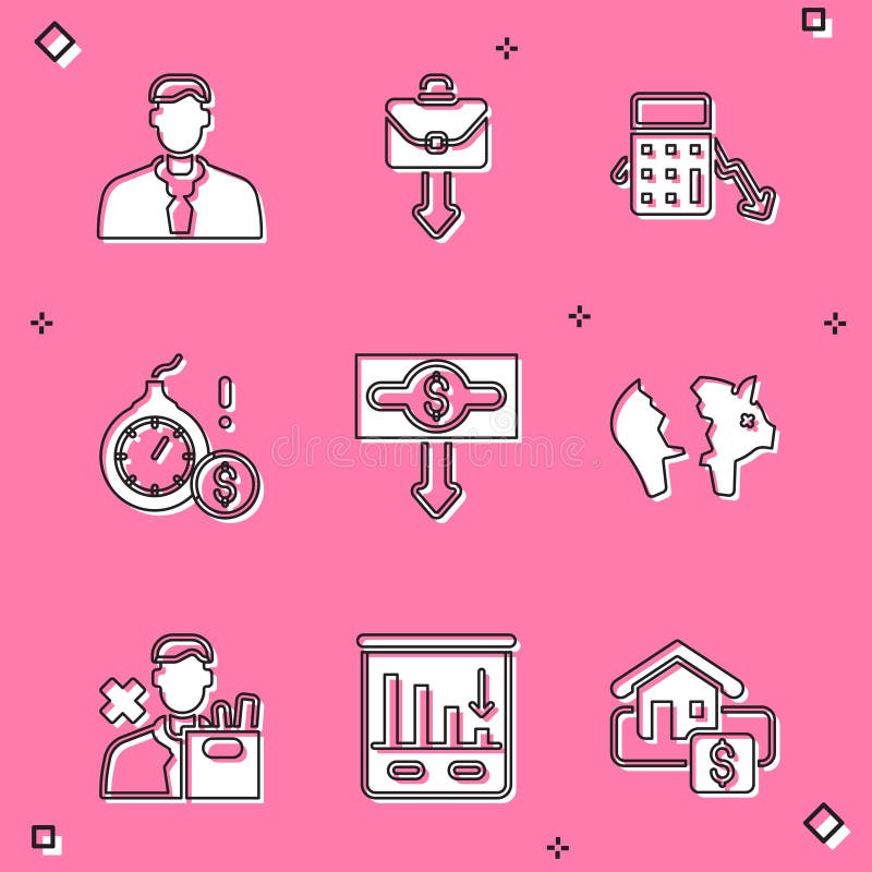 Set Worker, Briefcase, Calculation of Expenses, Money Bomb Dollar ...