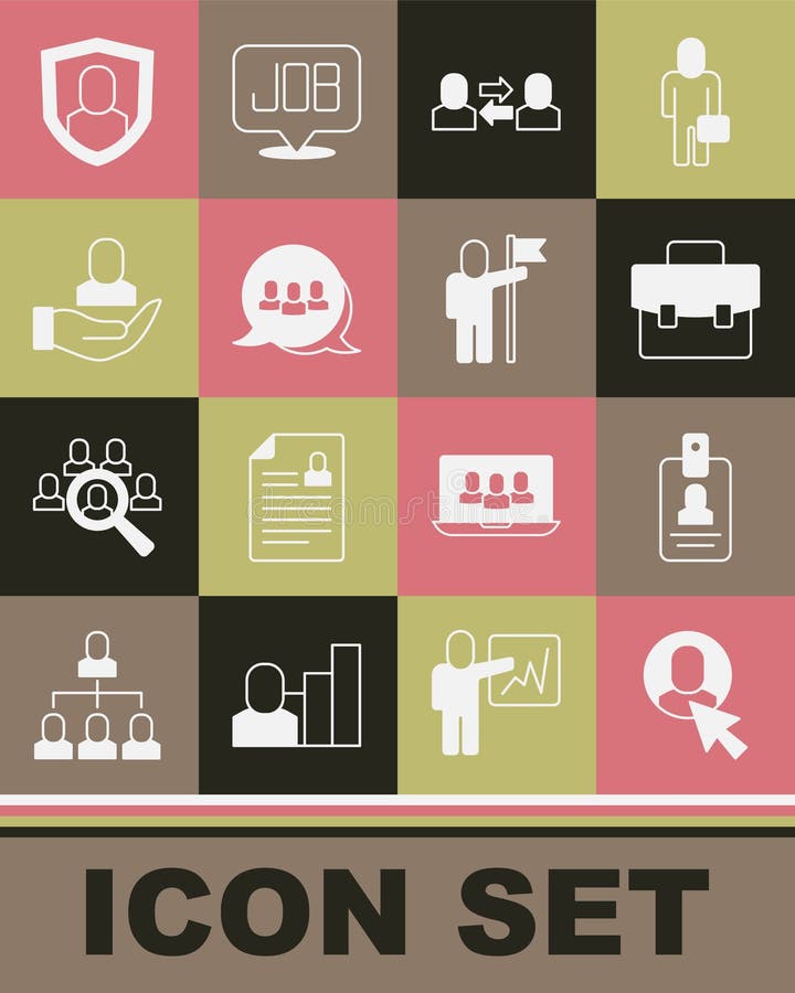 Set Worker, Identification Badge, Briefcase, Exchange Work, Project ...