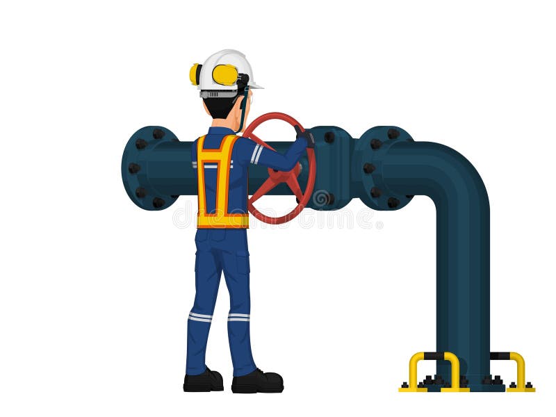 Industrial Worker Set Operate Valve Stock Illustrations – 92 Industrial ...