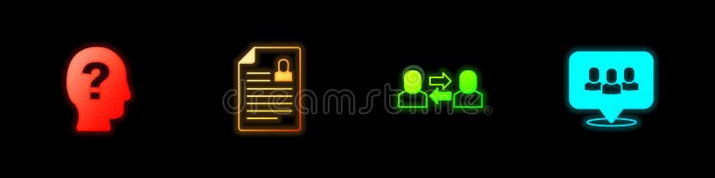 Set Worker, Resume, Exchange Work and Project Team Base Icon. Vector ... Set Worker, Resume, Exchange Work and Project Team Base Icon. Vector ...