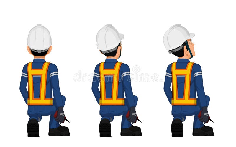 Set of Workers are Looking Something at High Stock Vector ...